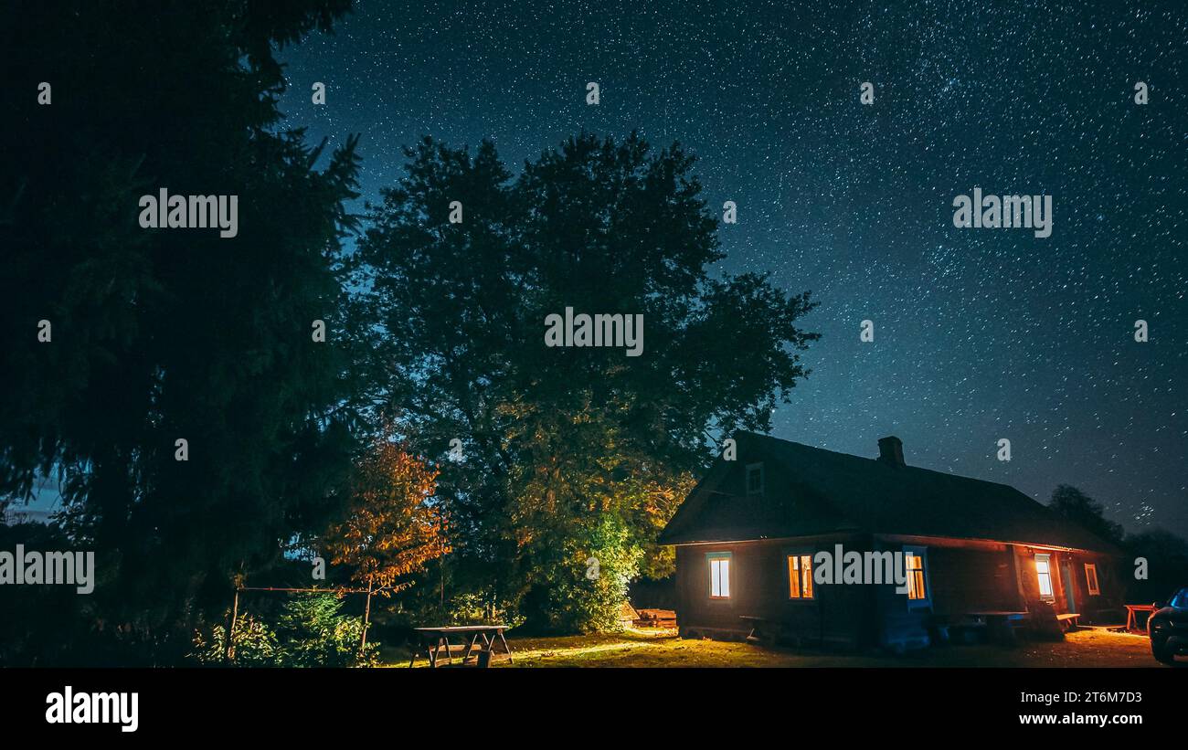 Real Colorful Night Stars. Dramatic Twilight Sky With Amazing Stock ...