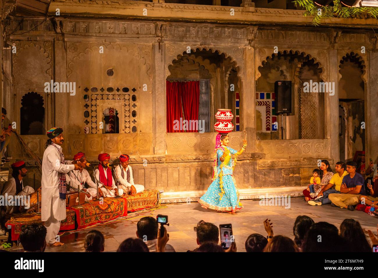 Traditional Rajasthani musicians women dancers and puppeteers ...