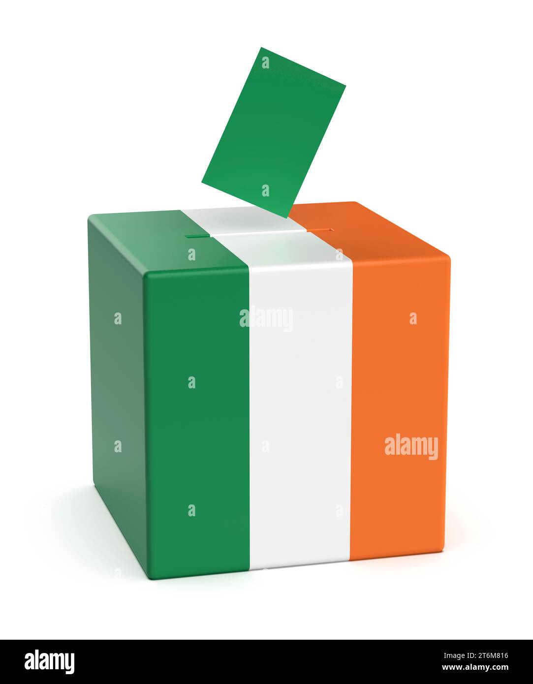 Ballot box with the flag of Ireland, concept image for election in ...