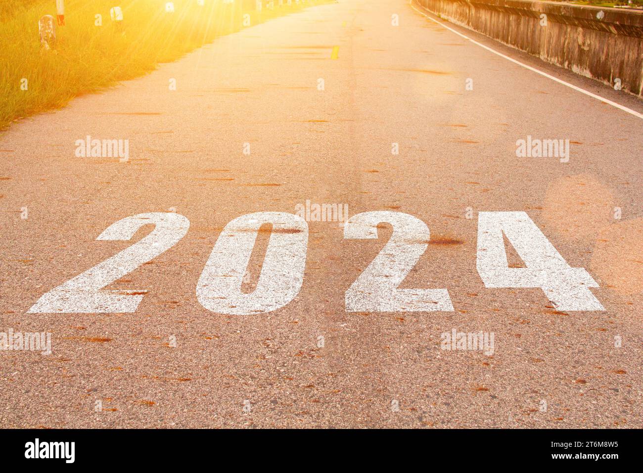 New year 2024. Text of 2024 has written on the ground Stock Photo - Alamy