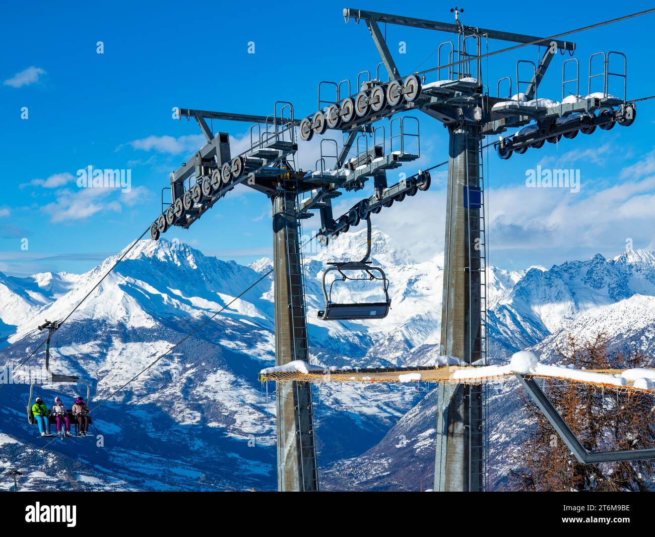 Ski slopes in Pila Ski resort Stock Photo - Alamy