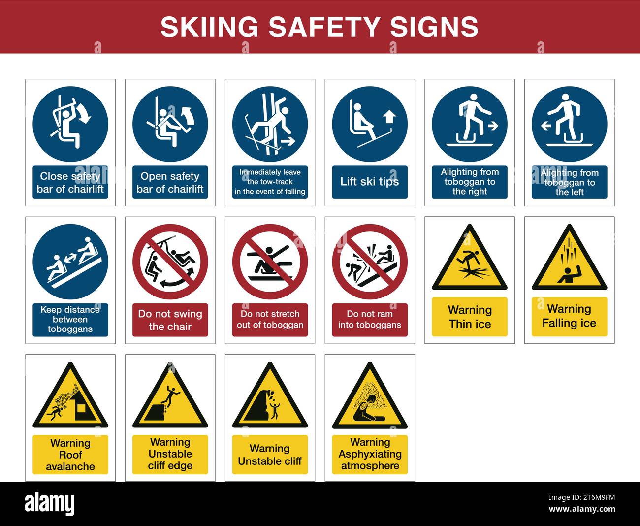 Set of Skiing Safety Signs Stock Vector Image & Art - Alamy