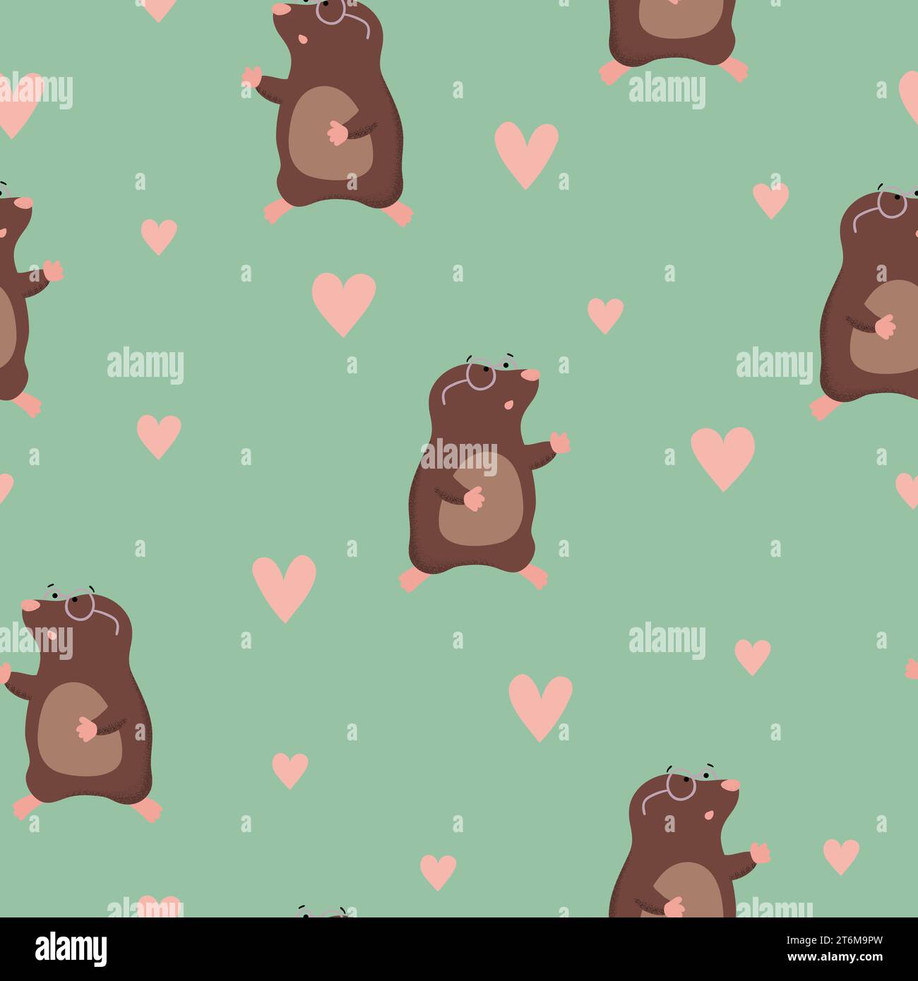 Cartoon little moles pattern. Seamless cute animals vector illustration Stock Vector Image & Art ...