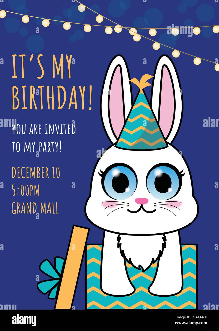 Bunny Themed Invitation Card Stock Vector Image & Art - Alamy