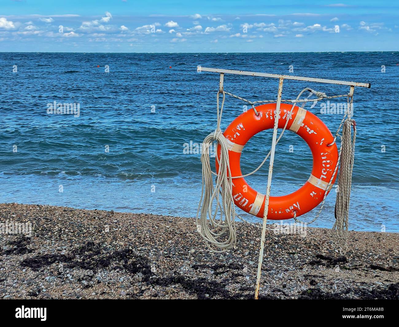lifebuoy by the sea sea boat safety Stock Photo - Alamy