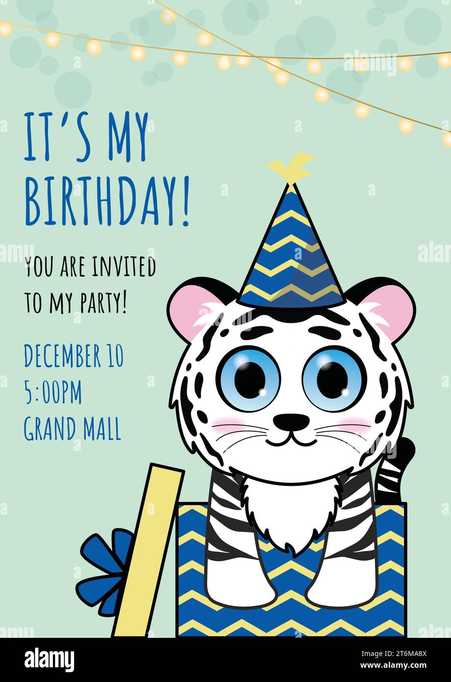 Tiger Themed Invitation Card Stock Vector Image & Art - Alamy