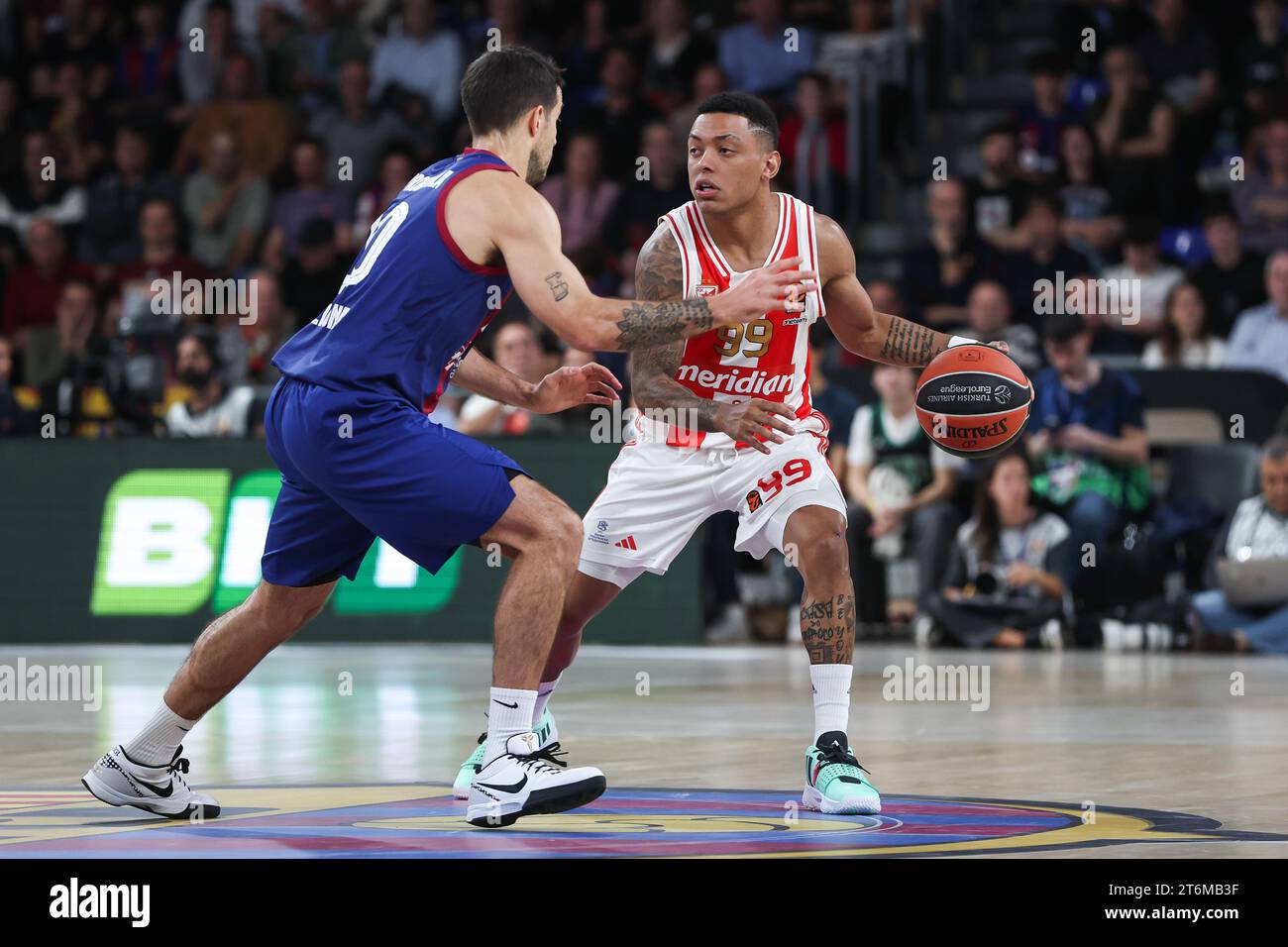 Yago Dos Santos of Crvena Zvezda Meridianbet Belgrade in action during ...