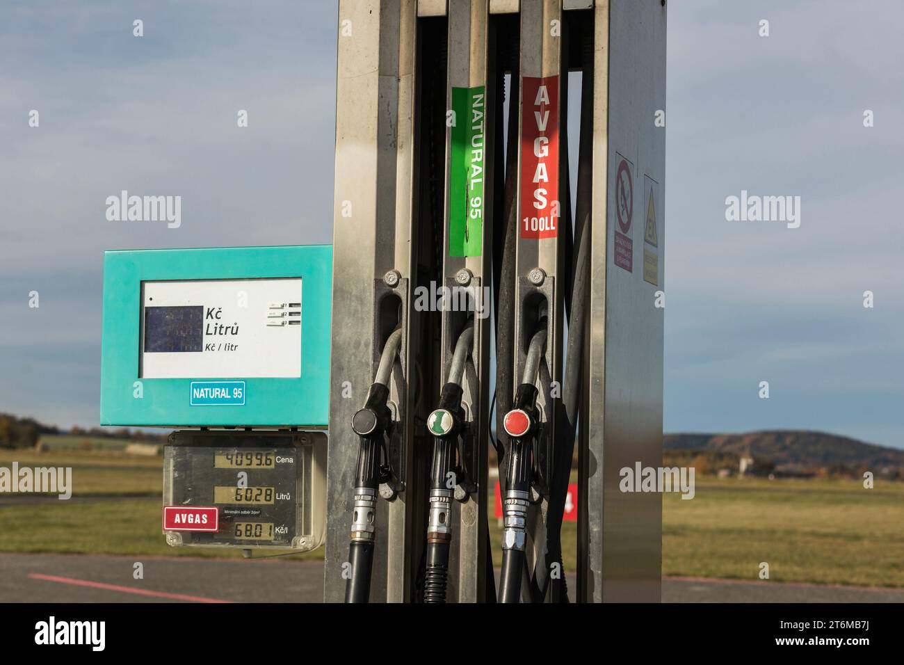 Gas station at a small private airport for private planes. Refueling ...