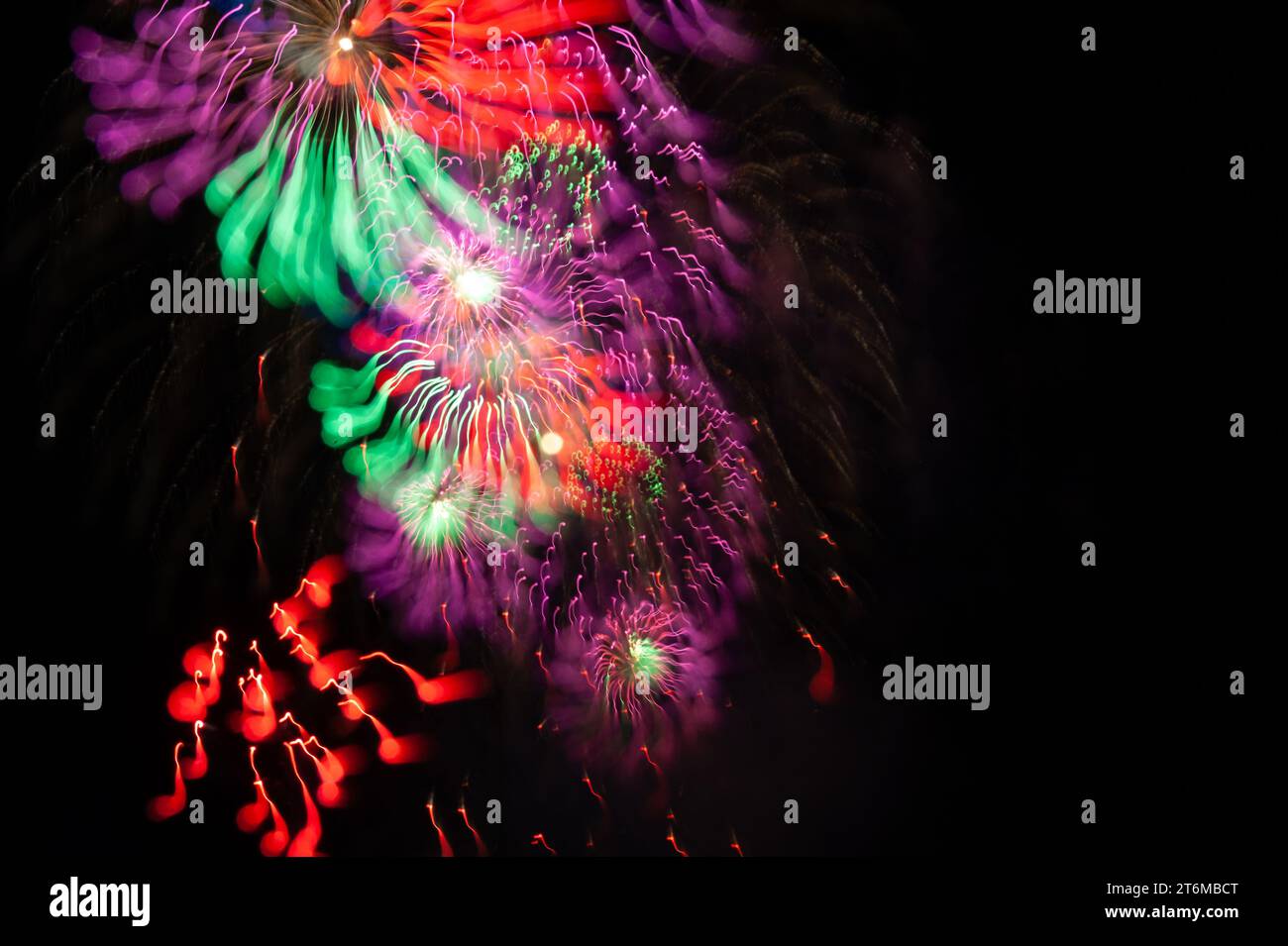 Abstract photo of firework flower. Salute without focus. The official ...