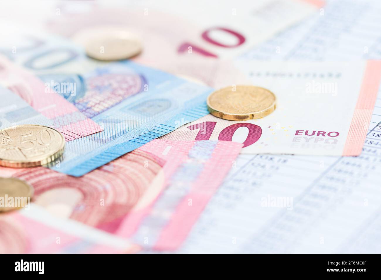 Money saving concept, counting and calculating annual financial budget ...