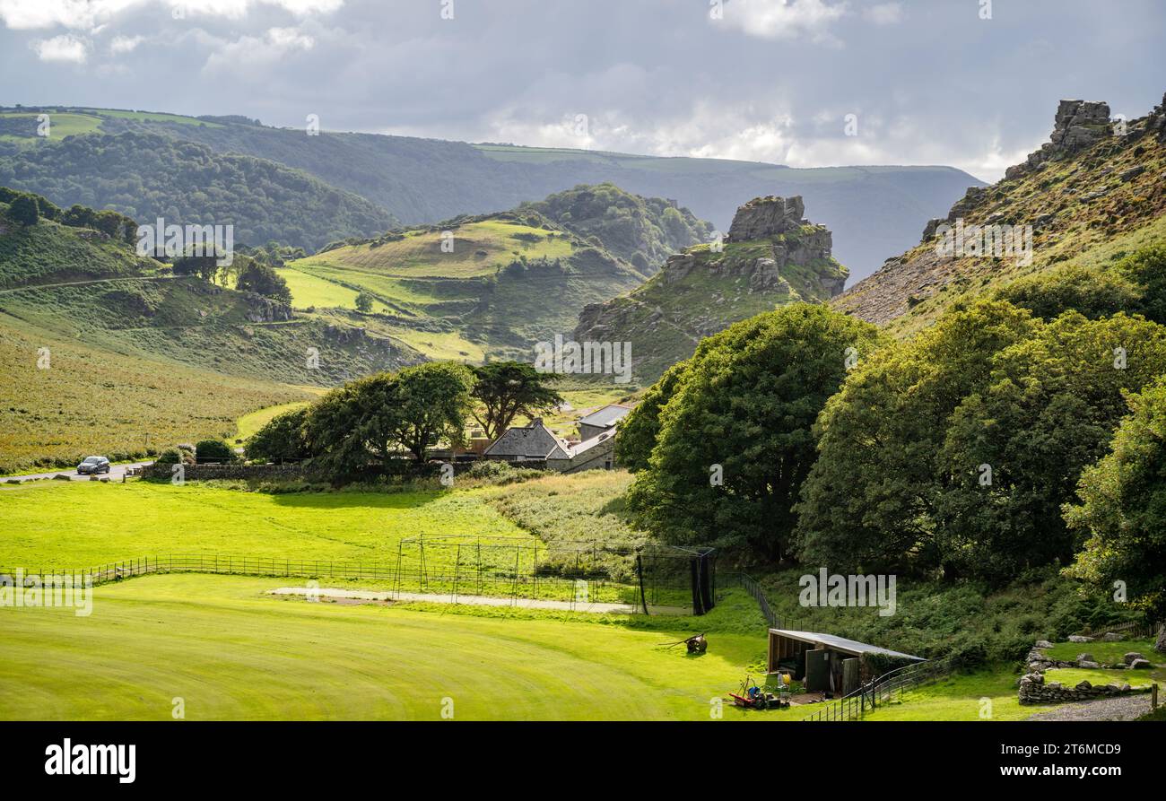The Valley of Rocks, near Lynton, Devon, is a popular tourist ...