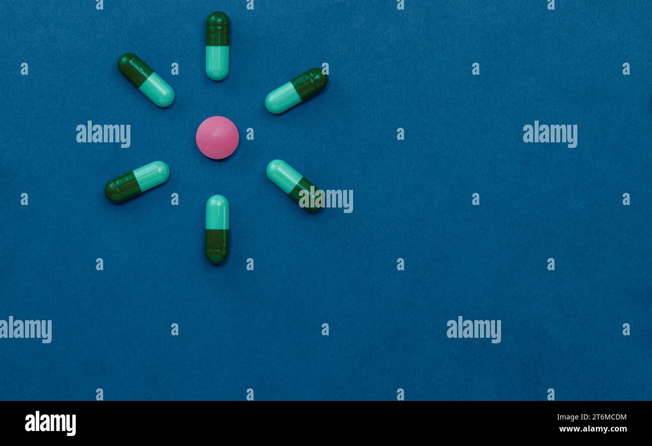 Flat lay capsule medicine package hi-res stock photography and images ...