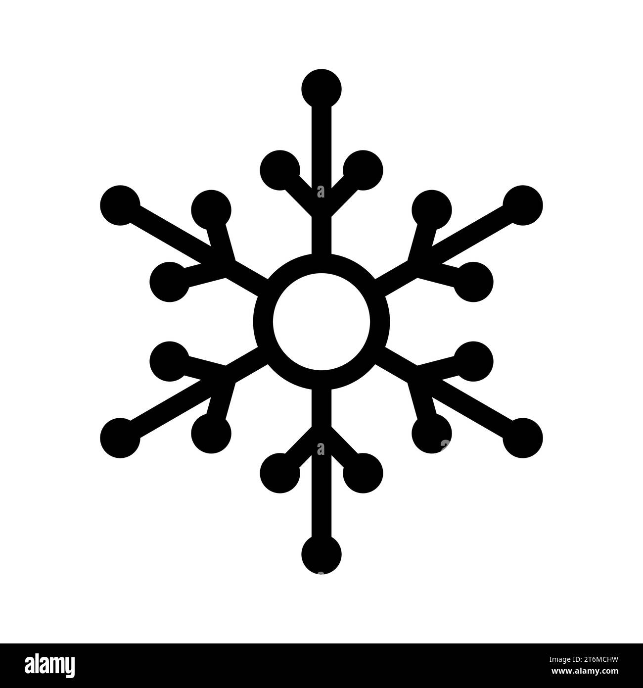Simple snowflake christmas icon. Abstract snow logo frost cold weather ...