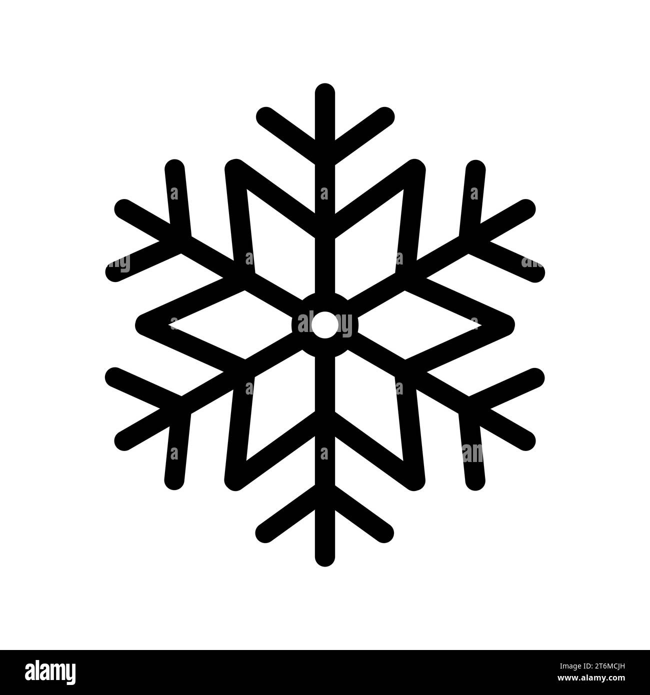 Simple snowflake christmas icon. Abstract snow logo frost cold weather ...