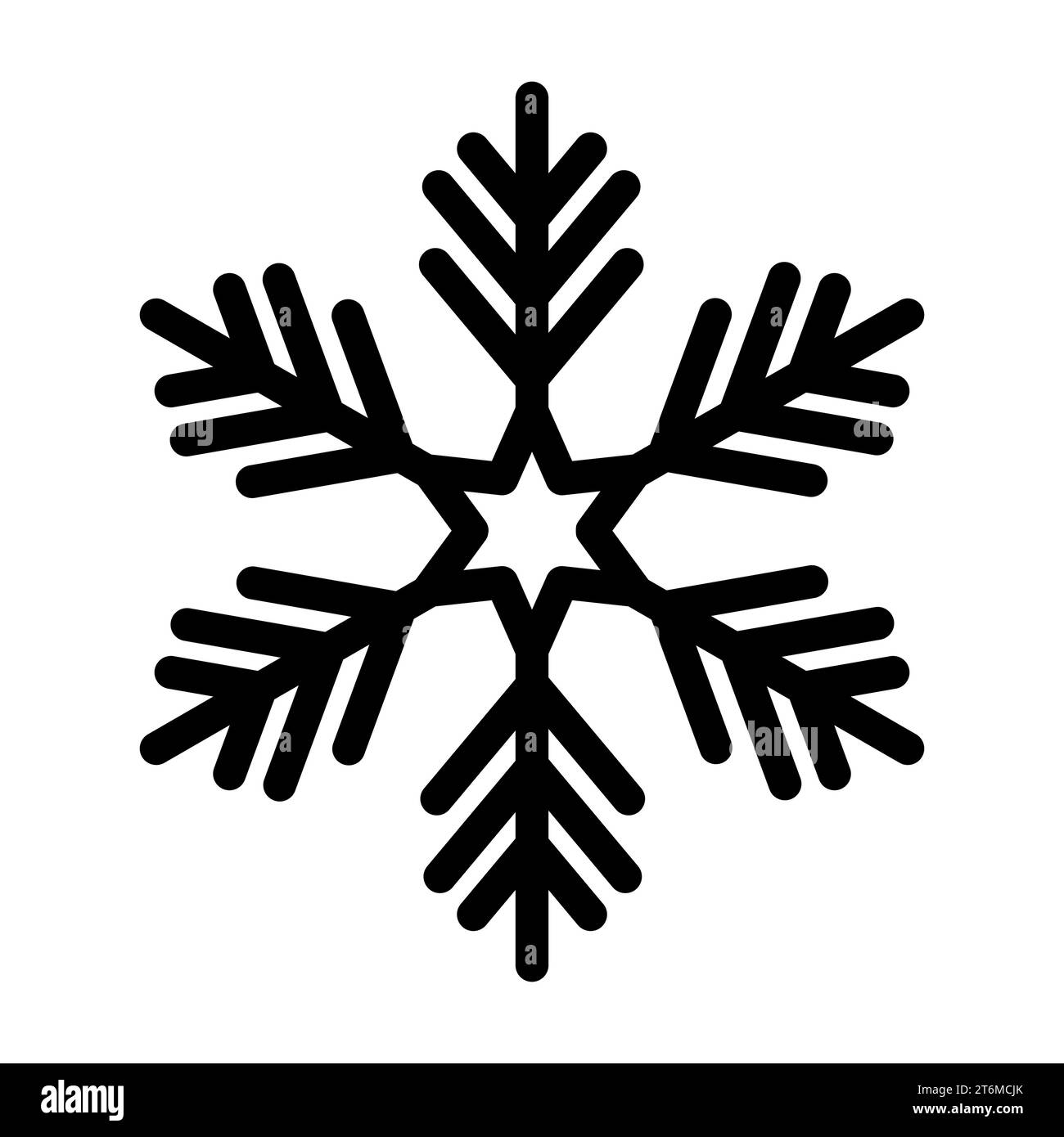 Simple snowflake christmas icon. Abstract snow logo frost cold weather ...