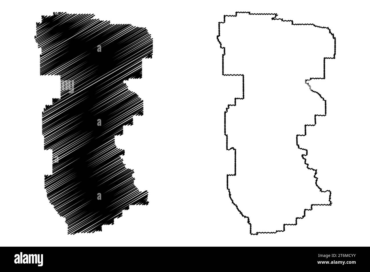 Division No. 5 (Canada, Alberta Province, North America) map vector illustration, scribble ...