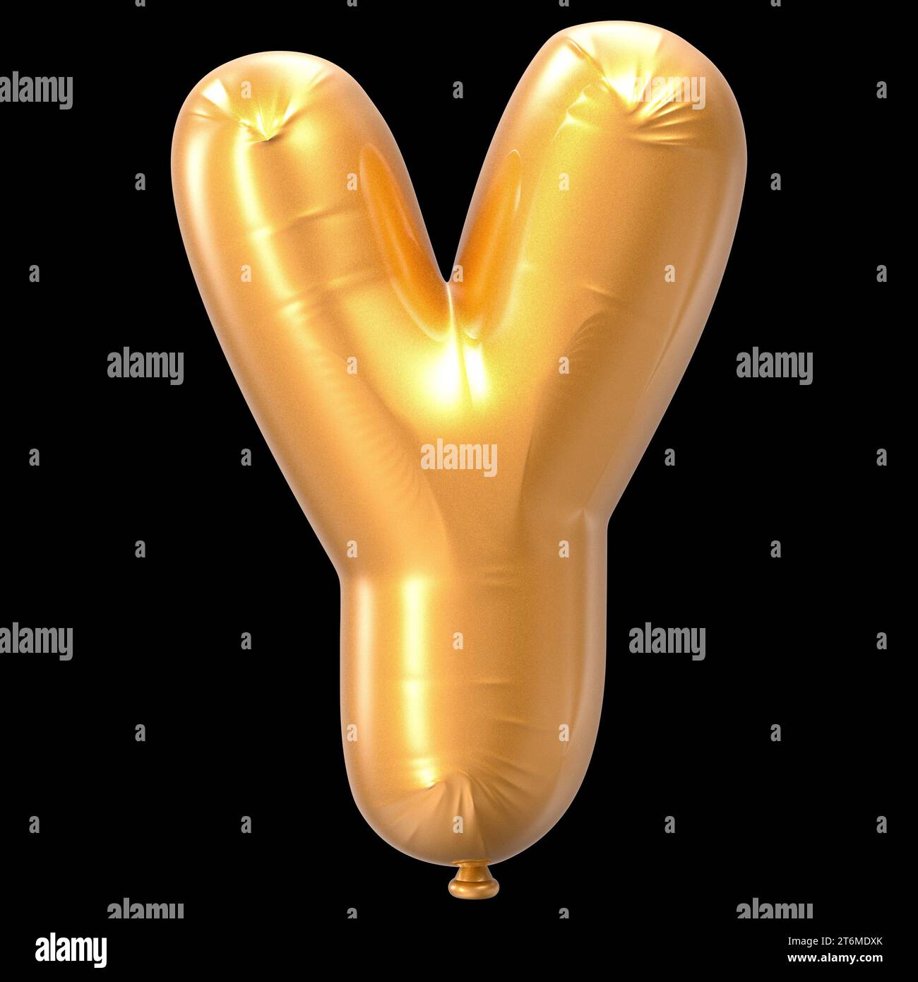 Y Balloon Font Gold 3D Rendering Stock Photo - Alamy
