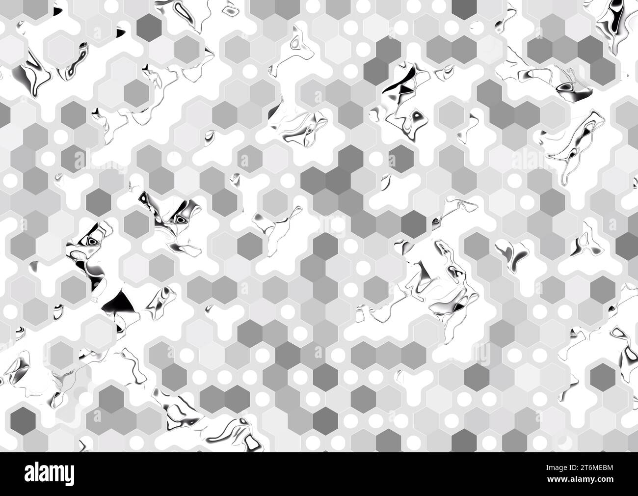 Gray hexagonal cells with border of thin vertical lines and white ...
