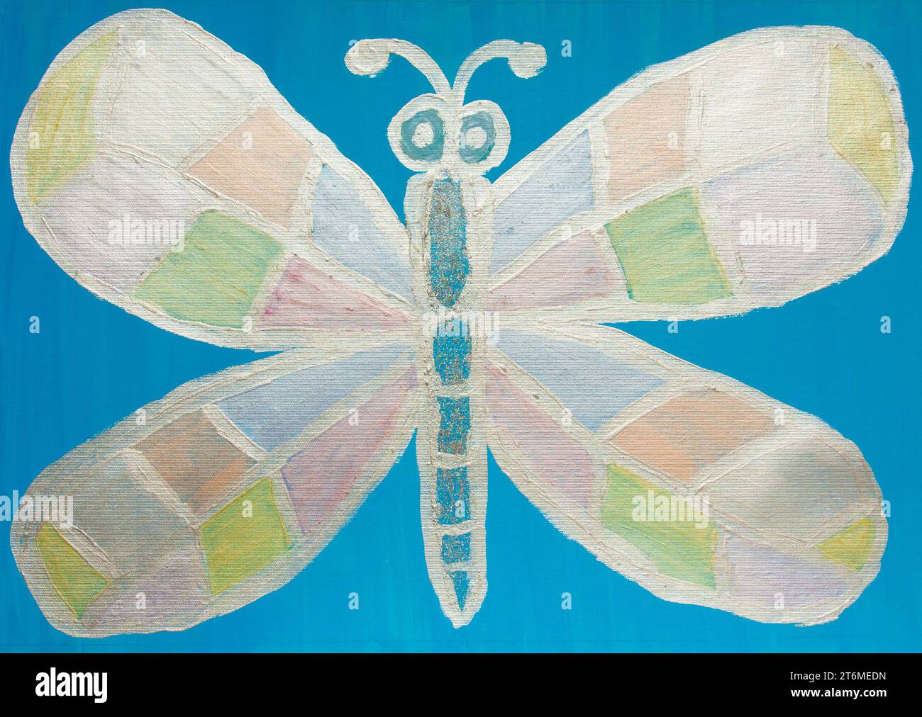 Shinning dragonfly painting with mother of pearl paints Stock Photo - Alamy