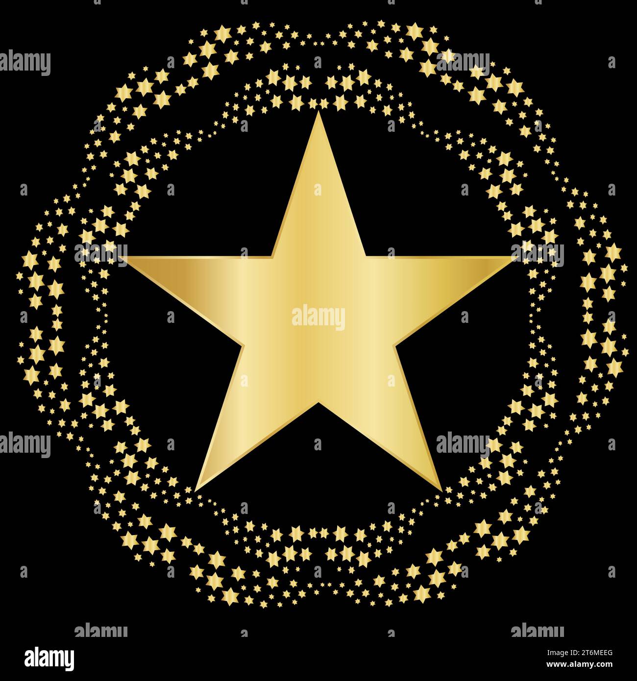 Golden shining and glowing stars, sparkle star frames, and stars with festive decoration ...