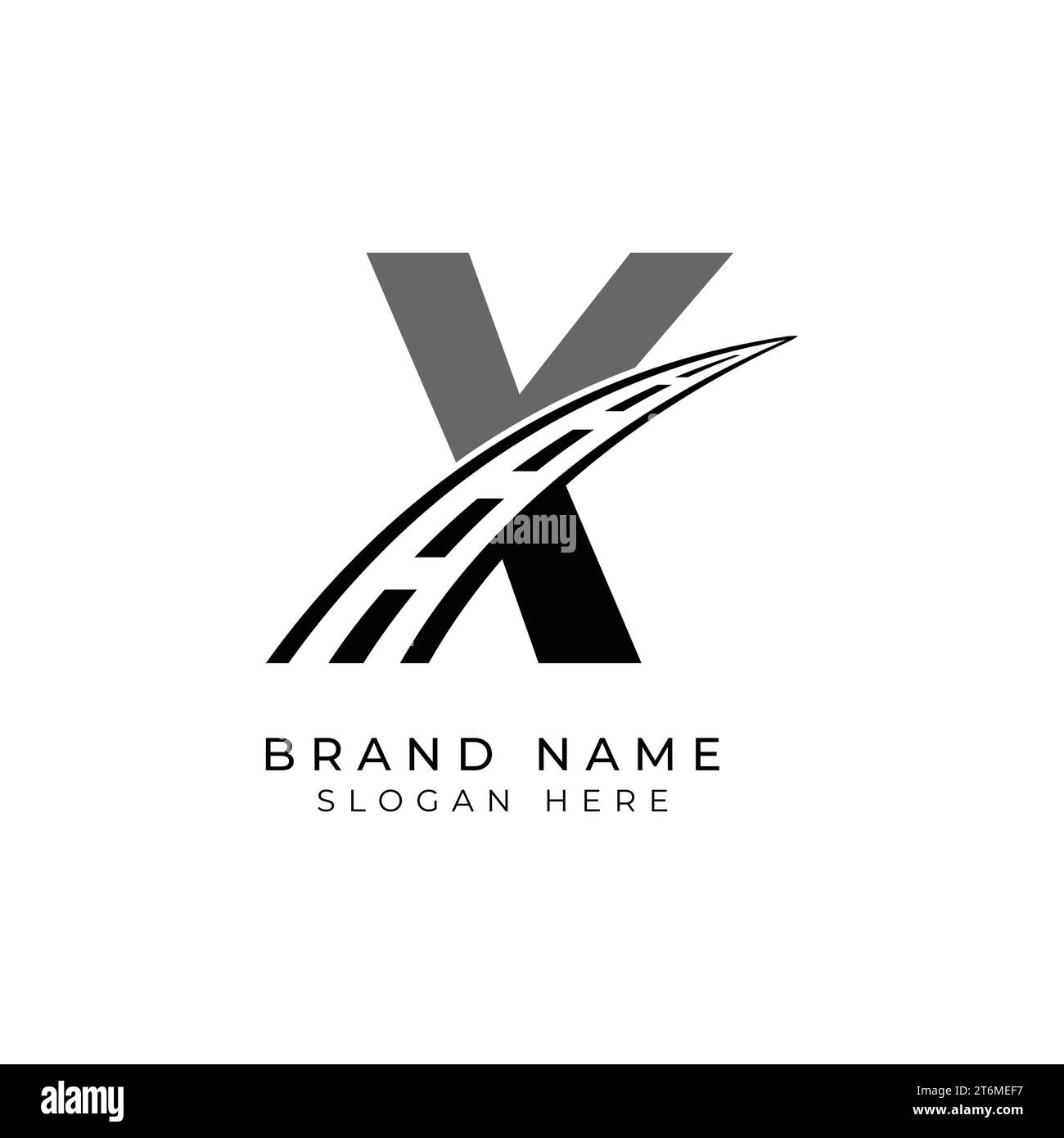 Letter X logo asphalt for identity. Construction template vector ...