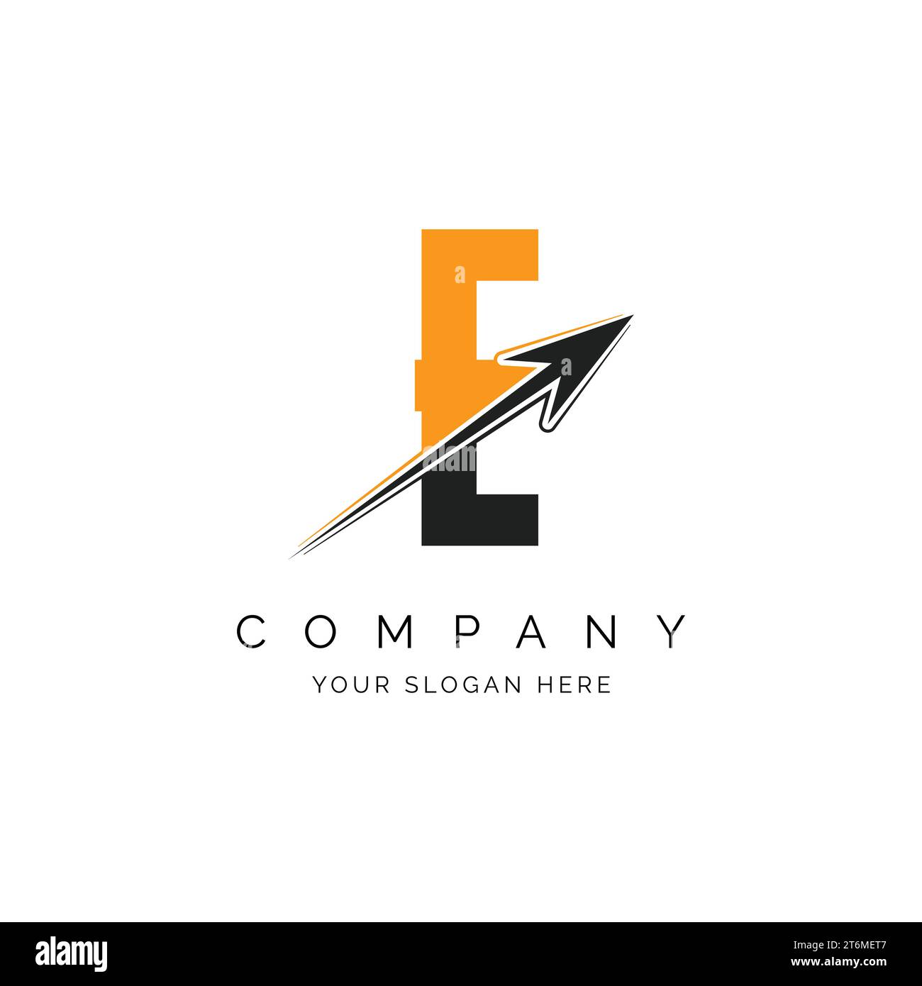 E Letter with Arrow Logo Template Illustration. E Alphabet Concept ...
