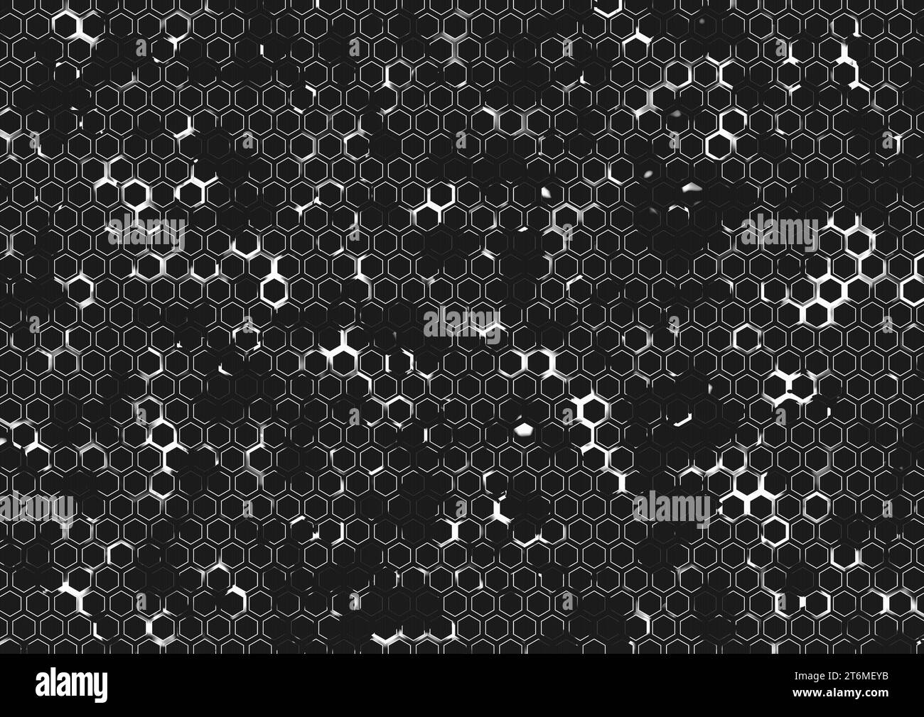 Background with vertical scan lines under a double-edged hexagonal ...