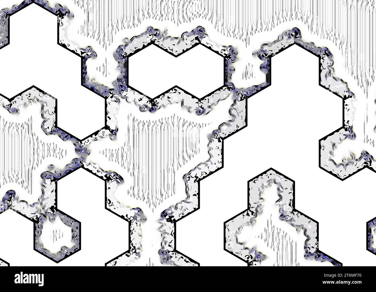 Hexagonal shapes with vertical bars with depth, white and gray gradient ...