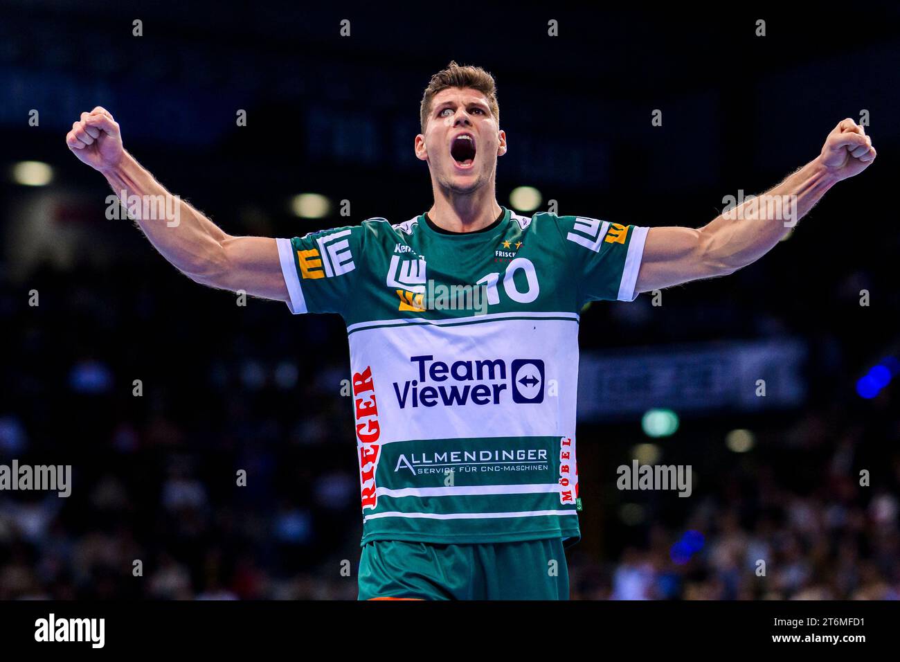 10 November 2023, Baden-Württemberg, Stuttgart: Handball: 1st ...