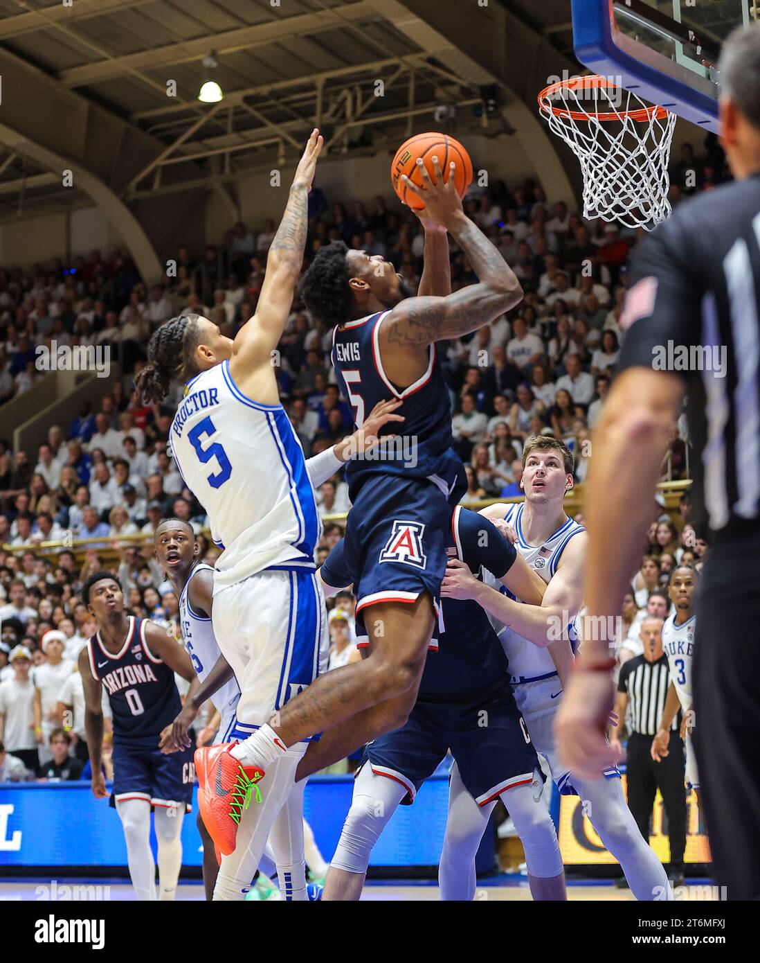 November 10, 2023: University of Arizona freshman KJ Lewis (5) goes up ...