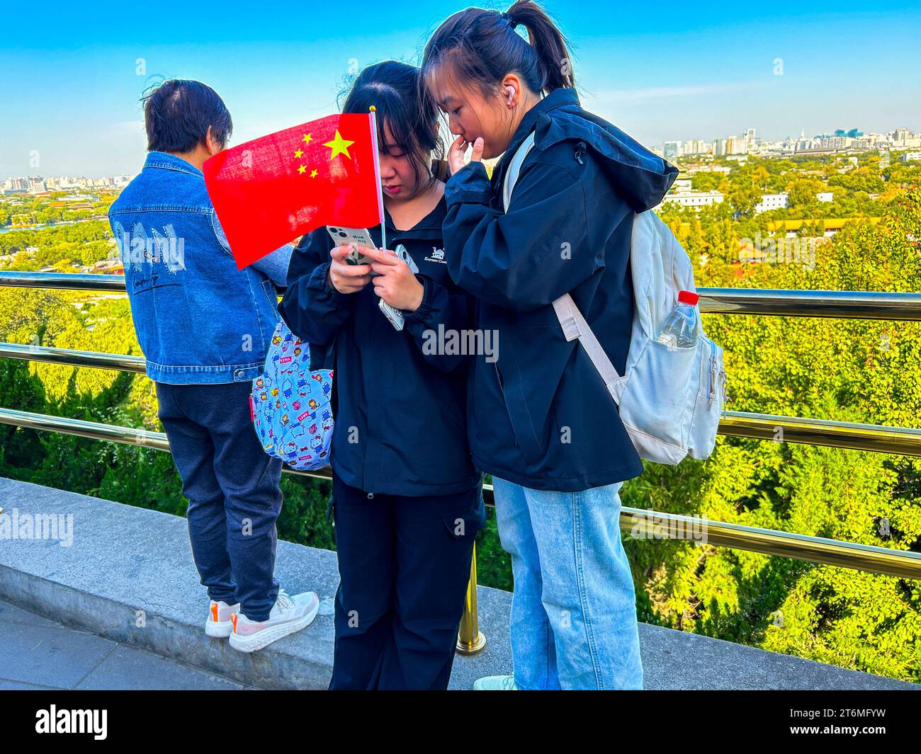 Beijing, China, Chinese Teenager Girls, Taking Selfies with Chinese ...