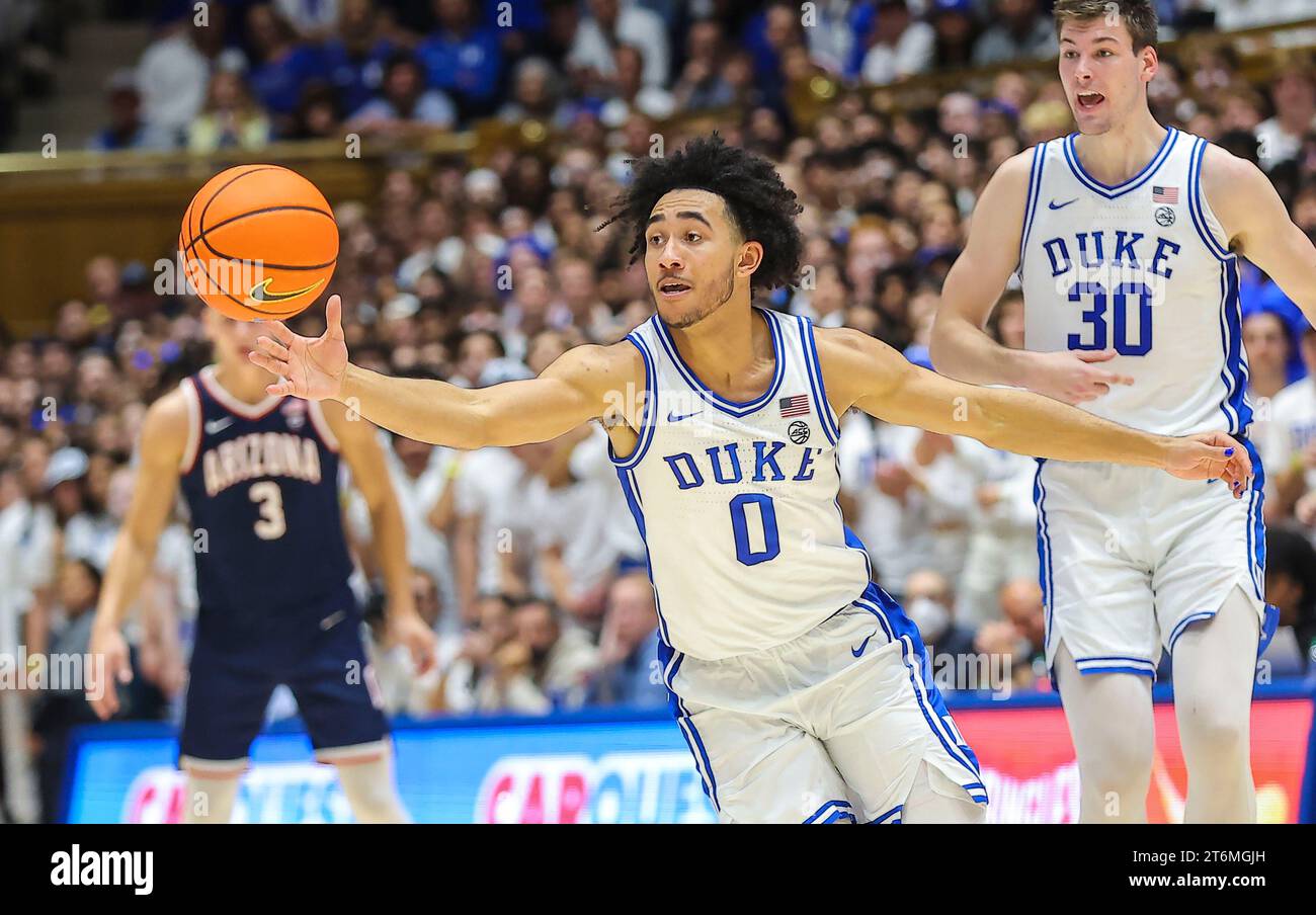 November 10, 2023: Duke University freshman Jared McCain (0) get loose ...