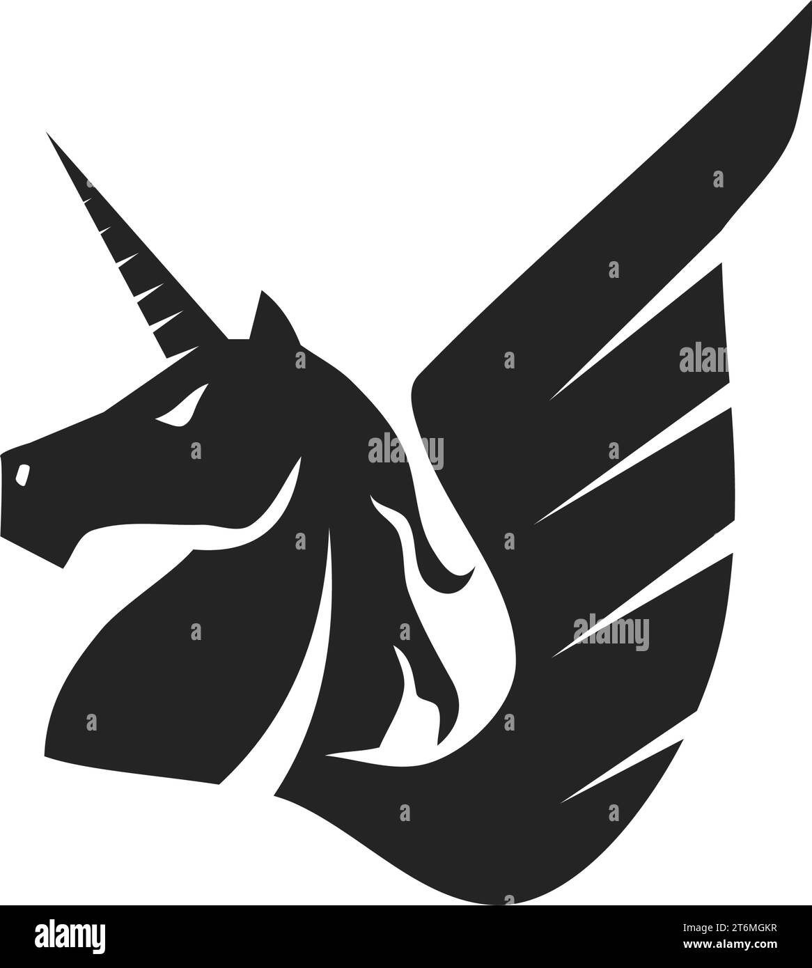 Unicorn Logo Template Isolated Brand Identity Icon Abstract Vector Graphic Stock Vector Image