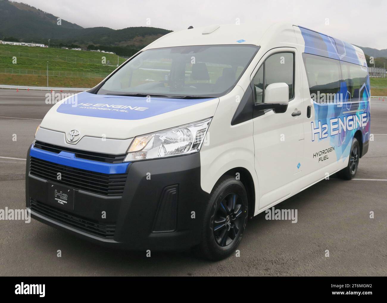 Toyota Motor Corp. unveils a new hydrogen-fueled model of the Hiace ...