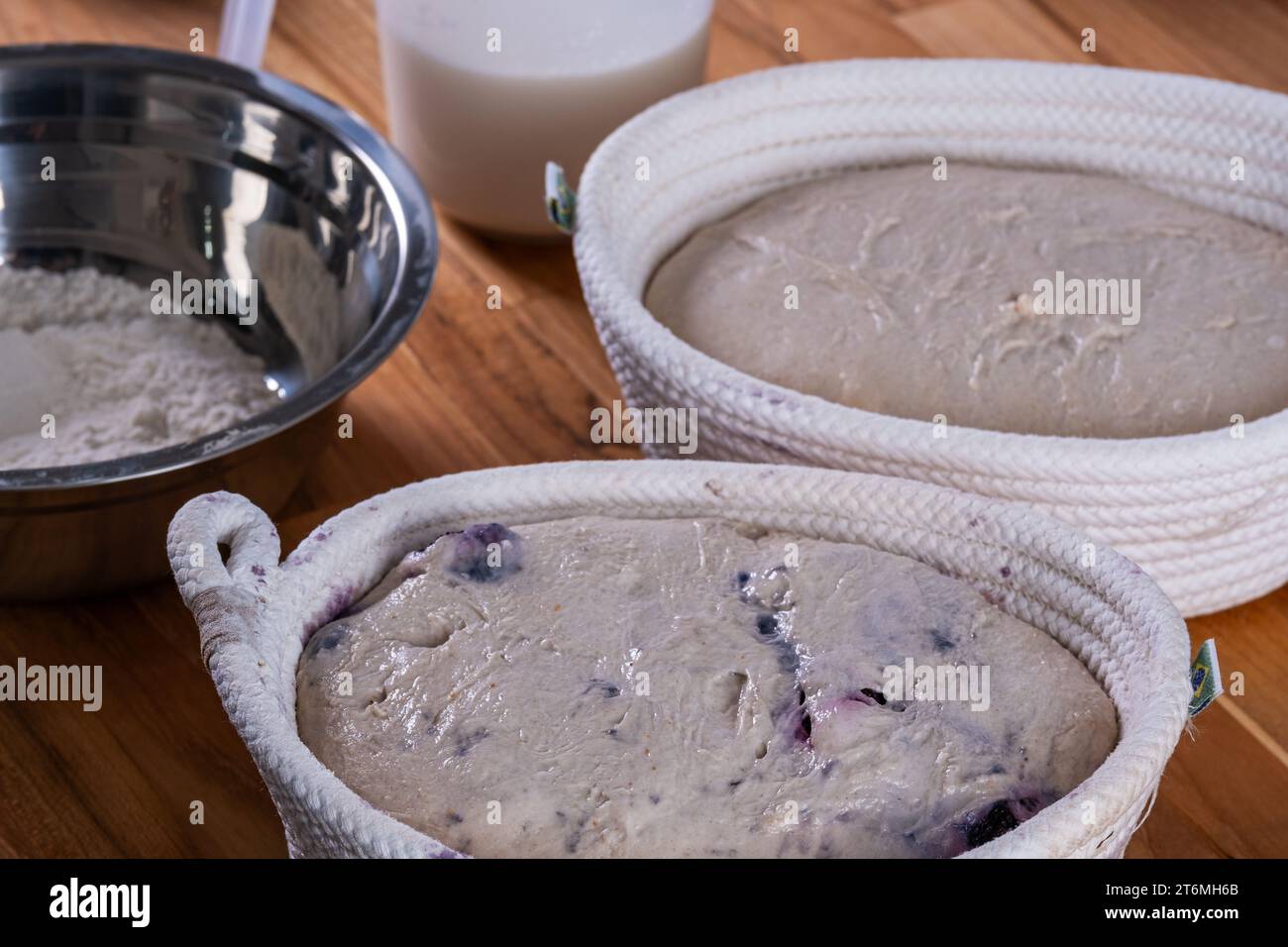artisan bread dough in fermentation basket Stock Photo - Alamy