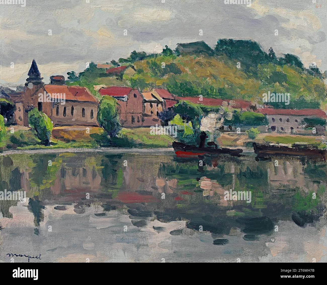 L'église et le village de la Frette circa 1939 by Albert Marquet Stock ...