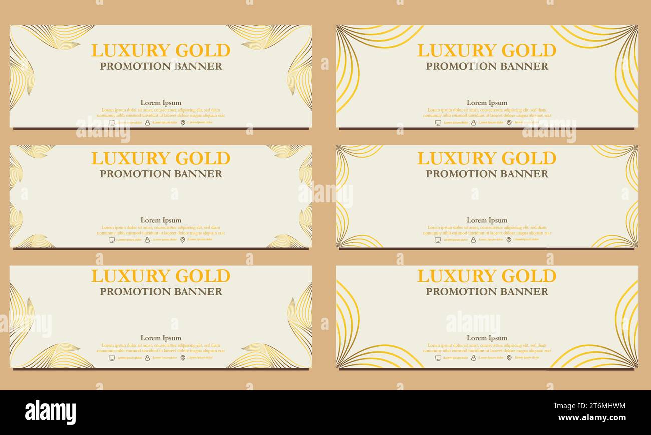 luxury gold horizontal banner template. Suitable for web banner, banner ...