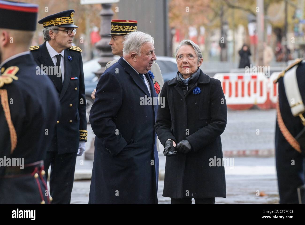 French Senate Gerard Larcher and French Prime Minister Elisabeth Borne ...