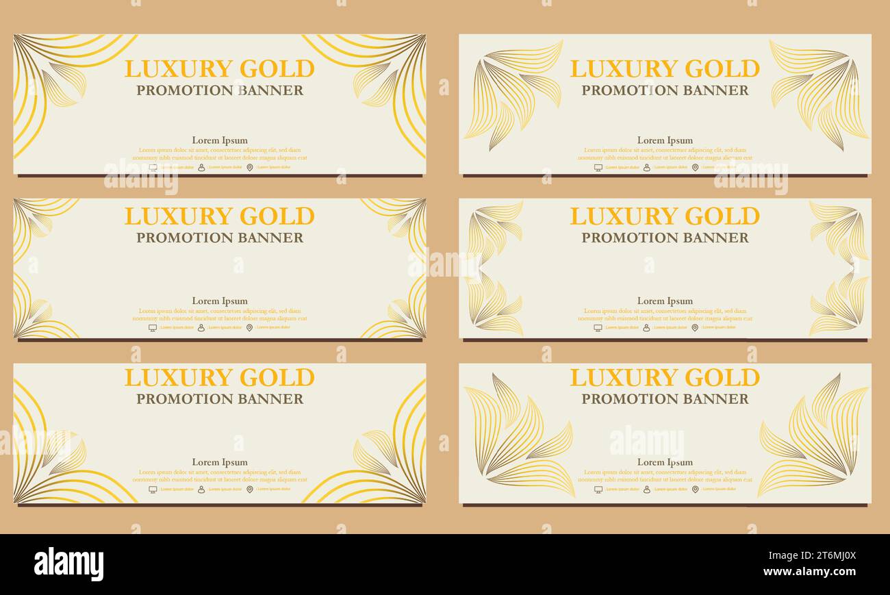 luxury gold horizontal banner template. Suitable for web banner, banner ...