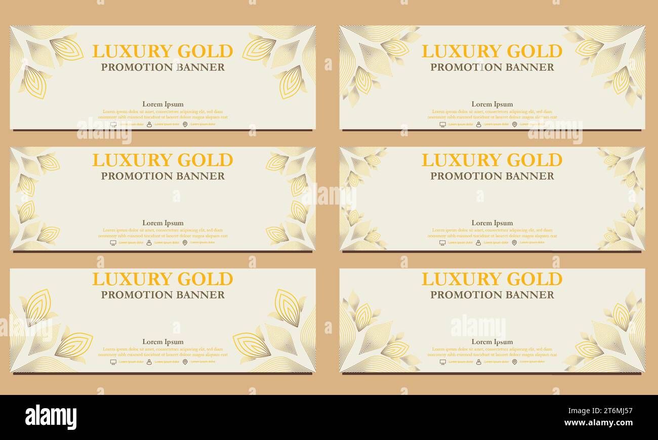 luxury gold horizontal banner template. Suitable for web banner, banner ...