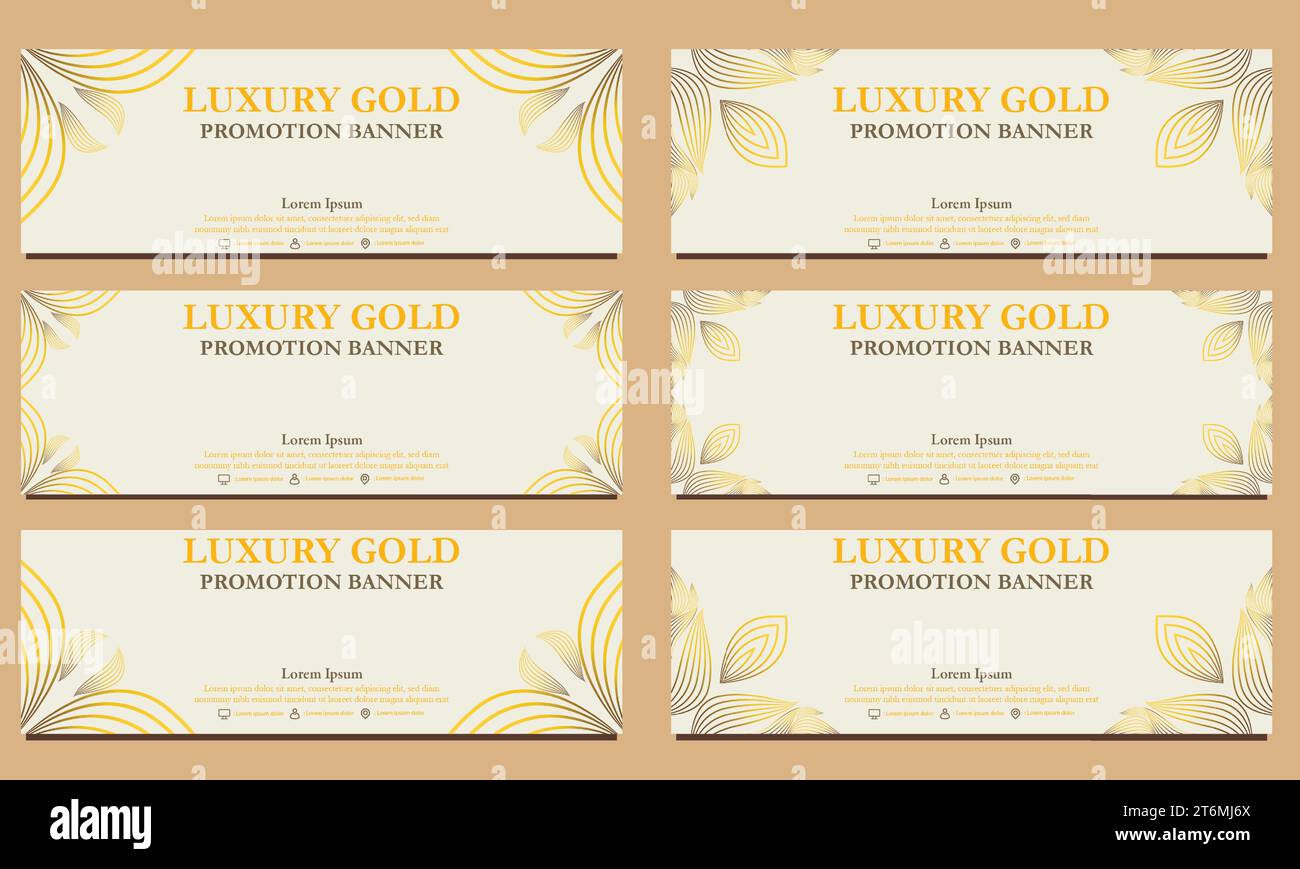luxury gold horizontal banner template. Suitable for web banner, banner ...