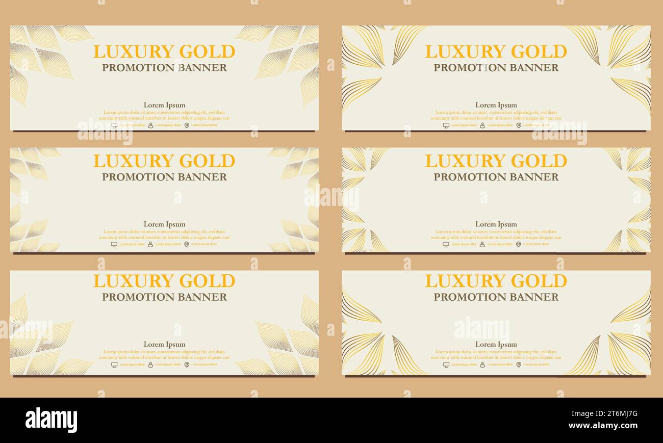 luxury gold horizontal banner template. Suitable for web banner, banner ...