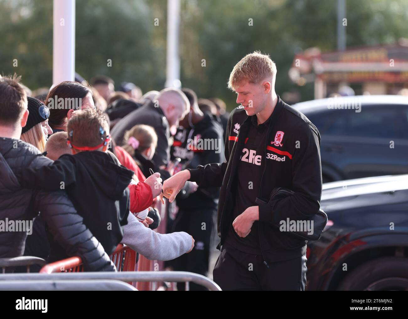 Middlesbrough players arrive ahead of the Sky Bet Championship match ...