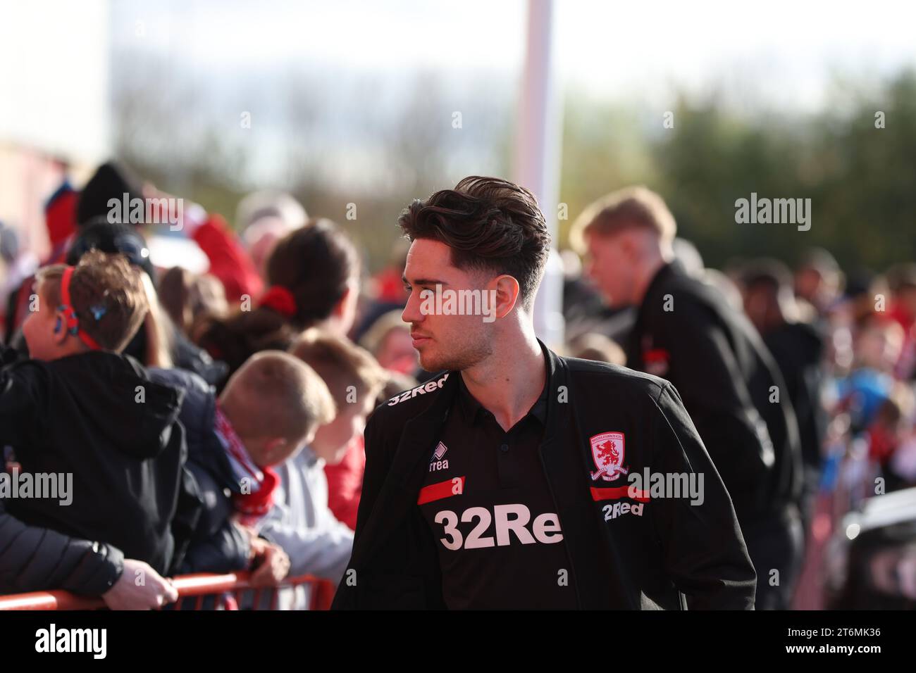 Middlesbrough players arrive ahead of the Sky Bet Championship match ...