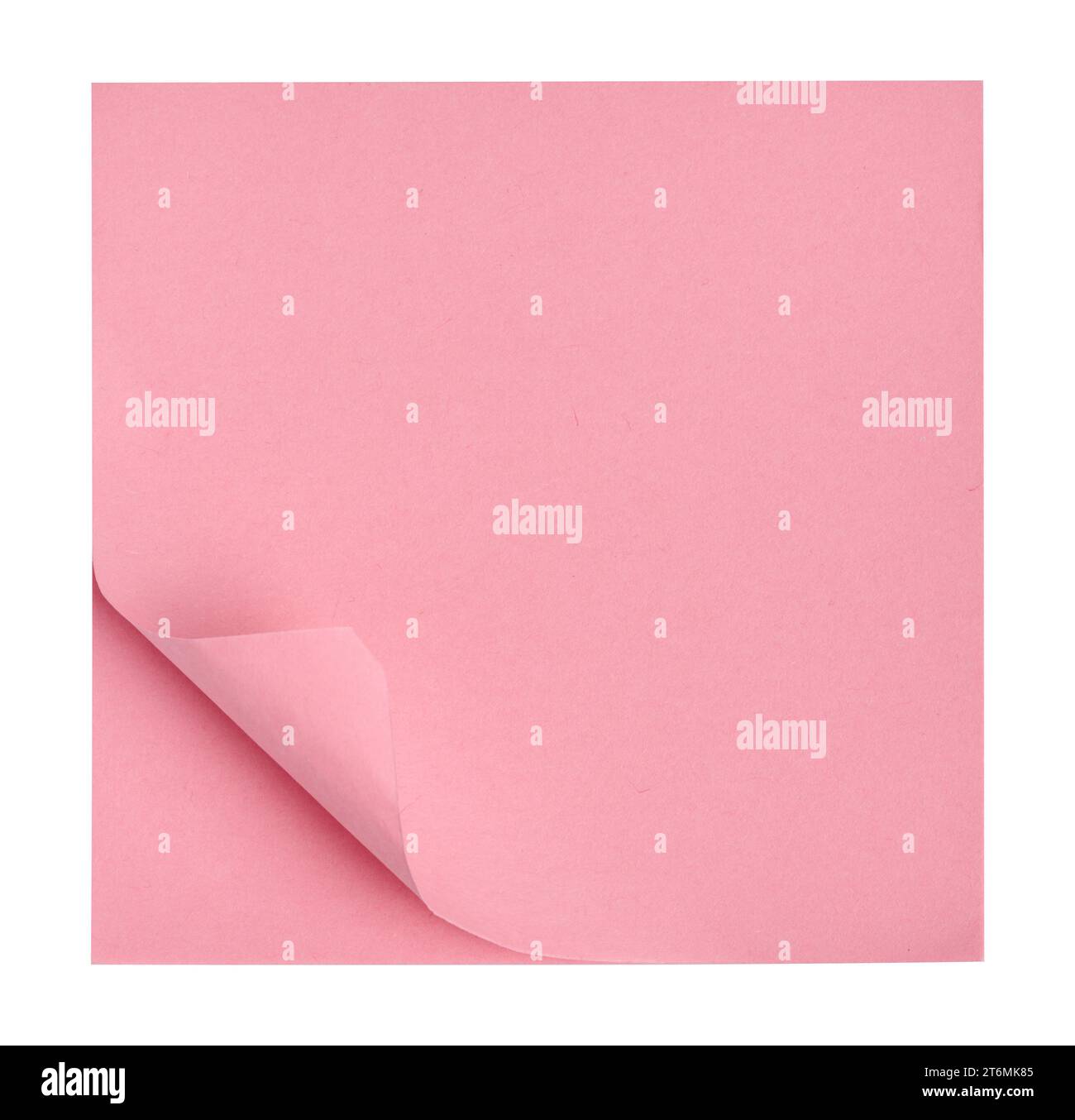 Pink sheet of paper on white isolated background, sticky note Stock ...