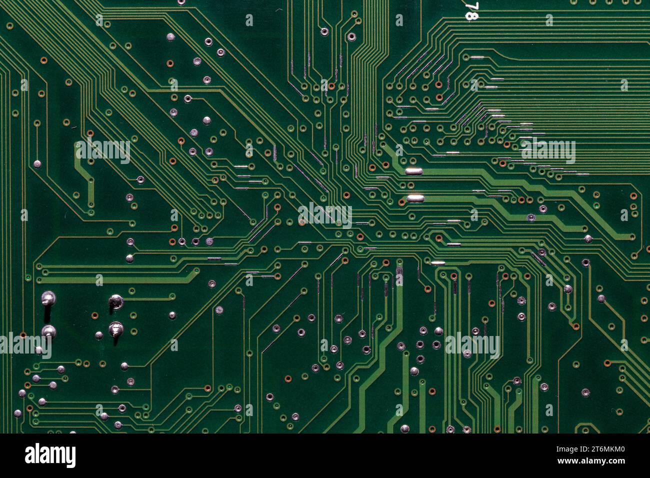 back side of green digital circuit board - flat full-frame background ...