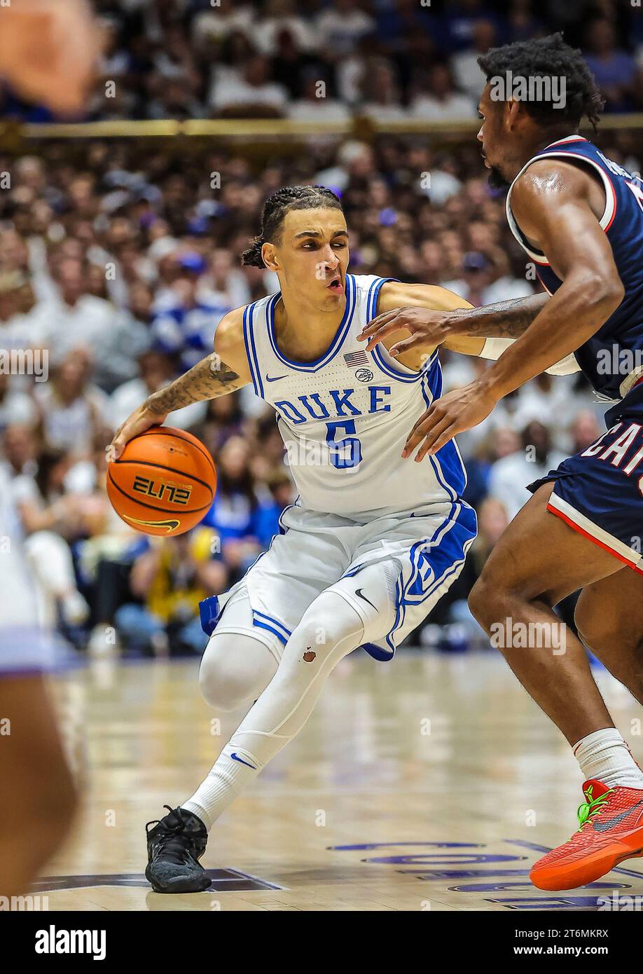 November 10, 2023: Duke University sophomore Tyrese Proctor (5) coming ...