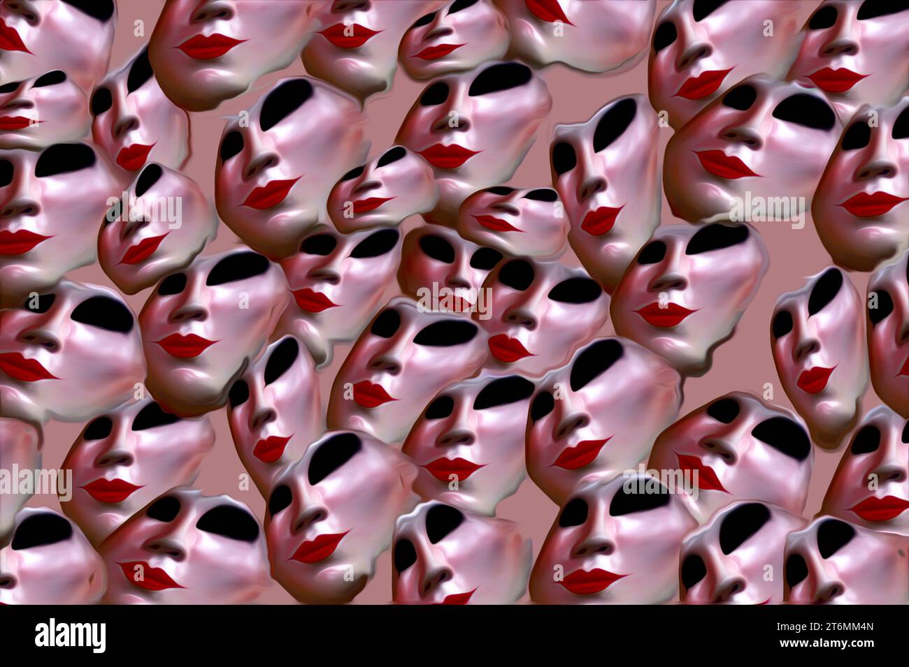 disturbing masks transform the party into a night of nightmares Stock ...