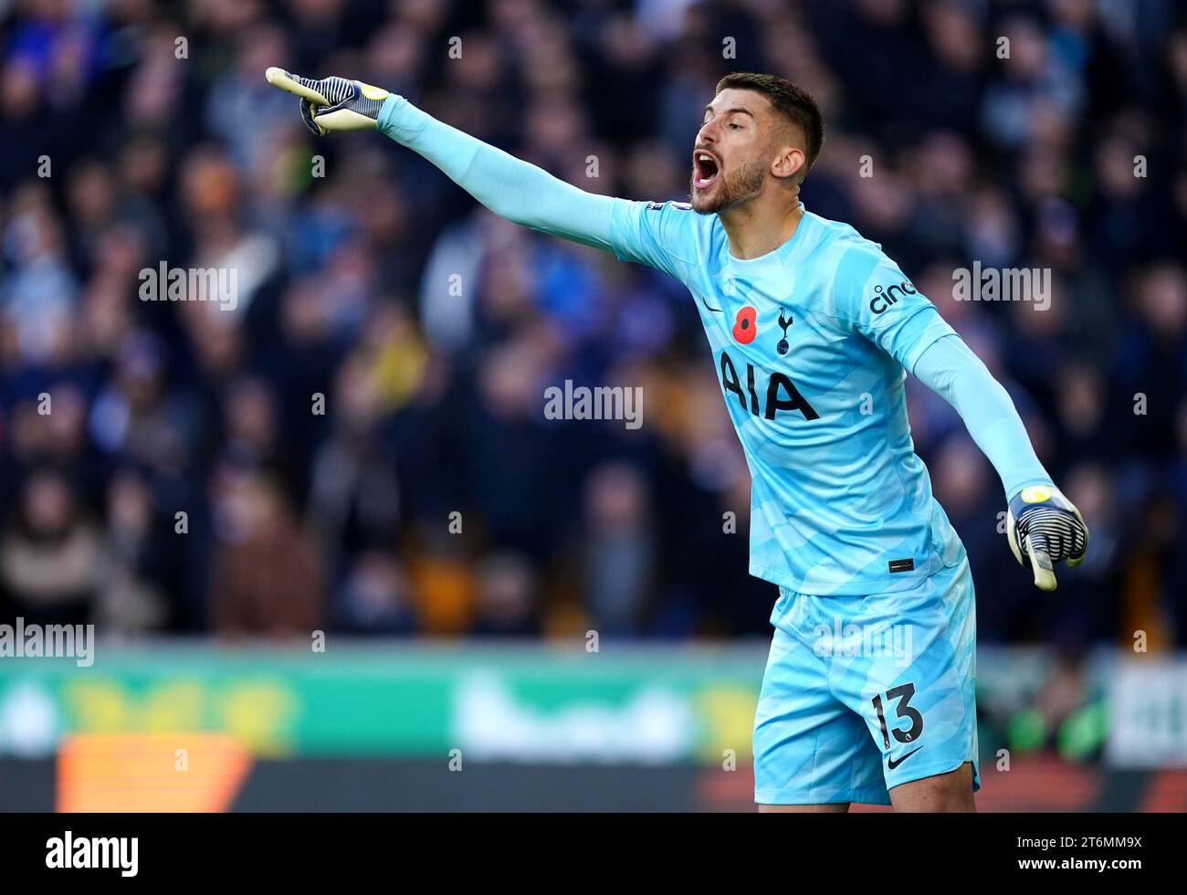 Tottenham Hotspur goalkeeper Guglielmo Vicario during the Premier ...