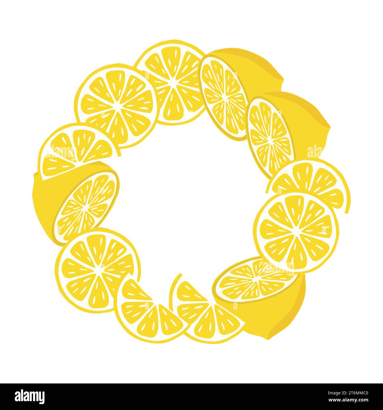 Composition of lemon slices and slices in the form of a wreath. Citrus ...